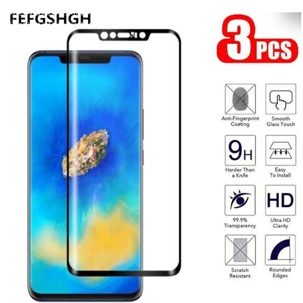 Vidrio templado con pegamento completo para Huawei Mate 20 Lite, Protector de pantalla para ...