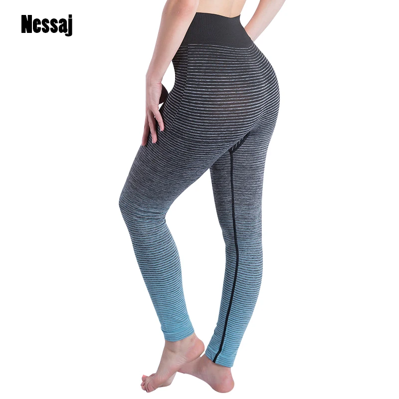 Women Stretchy Striped Pants Stretch 4 Colors Cropped Leggings Activity Trousers Legging Fashion