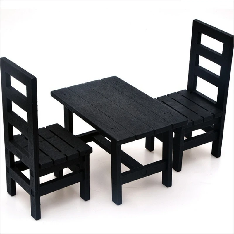 DIY Dollhouse Furniture Playset Wooden Table Chair for Barbie Doll ...