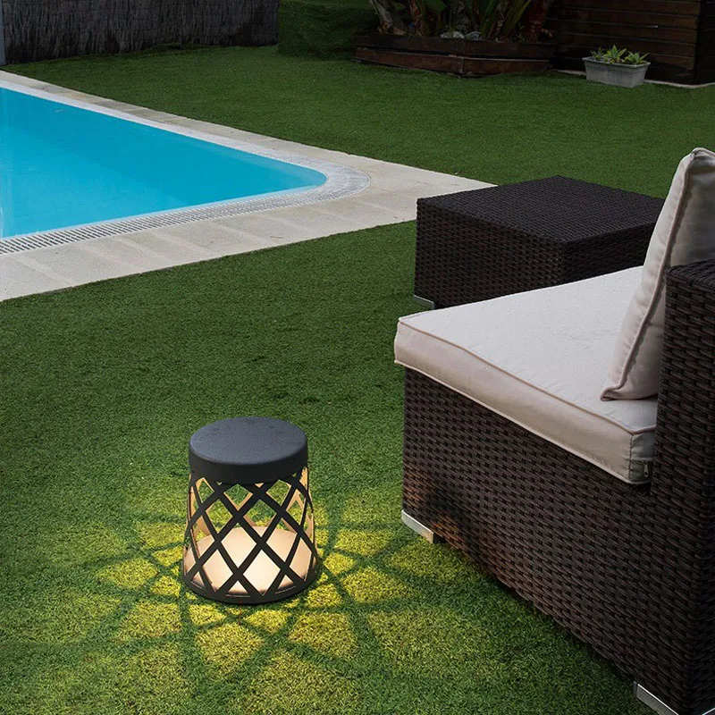 American Village Waterproof Grass Lights Outdoor Countyard Lawn Lamp Cylinder Balcony