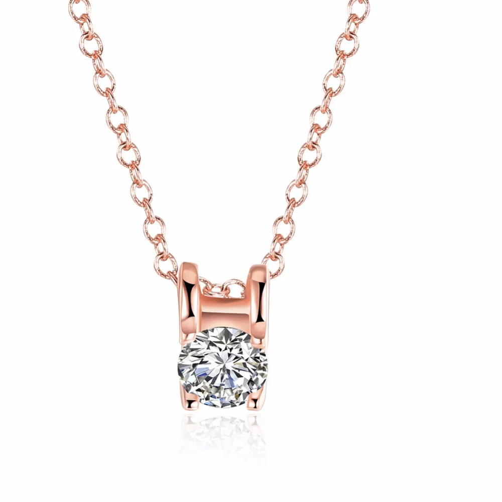 Pendent Necklace Ladies Fashion Bridal Wedding Rose Gold Layer Crystal ...