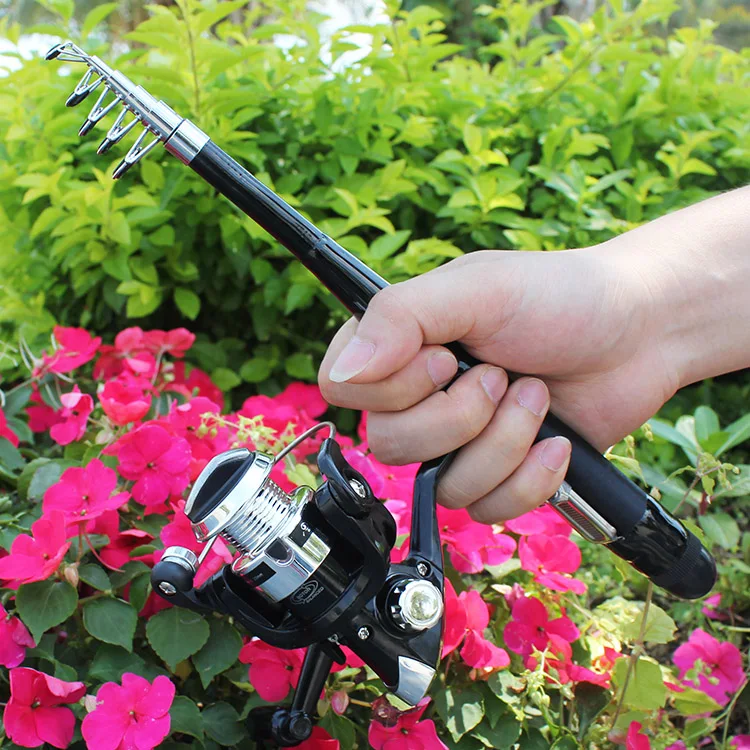 1 meters sea rod Suit Set Mini short rod fishing rod pole small pockets ...