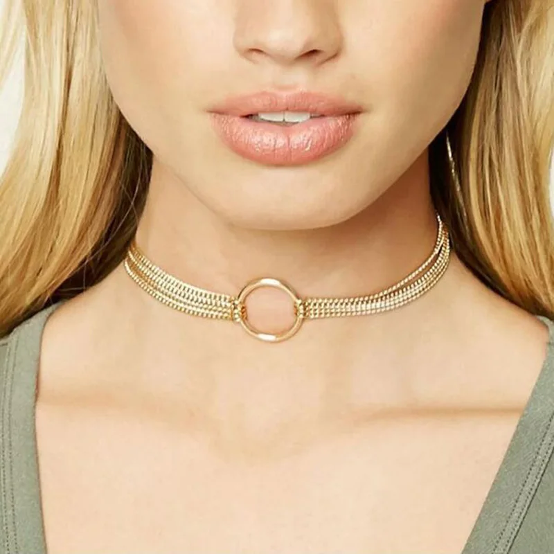 Opshineqo 2017 Fashion Sexy Gold Jewelry Bohemian Delicate Necklace Choker Karma Ts For Lover