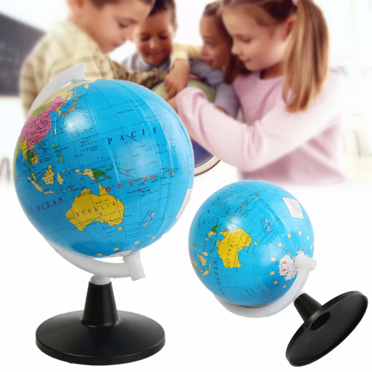 KiWarm 8.5cm Delicate World Globe Atlas Map With Swivel Stand For Home ...