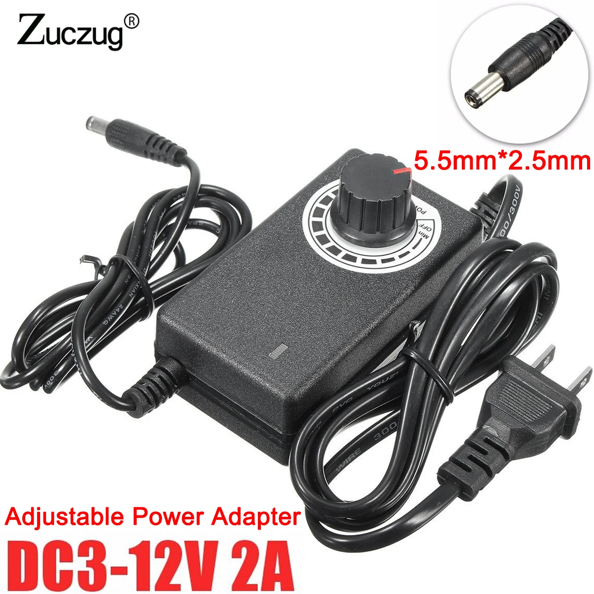 12 V Adjustable Power Supply Adapter AC DC 3V 12V 2A 24W universal ...