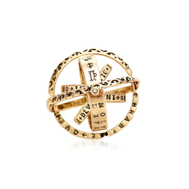 Silver Astronomical Ring for men women metal ball Creative Complex ...