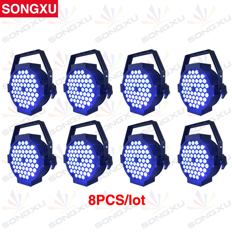 SONGXU 8pcs/lot 54x3W RGB 3IN1 Flat Led Par Light High Power Slim LED ...