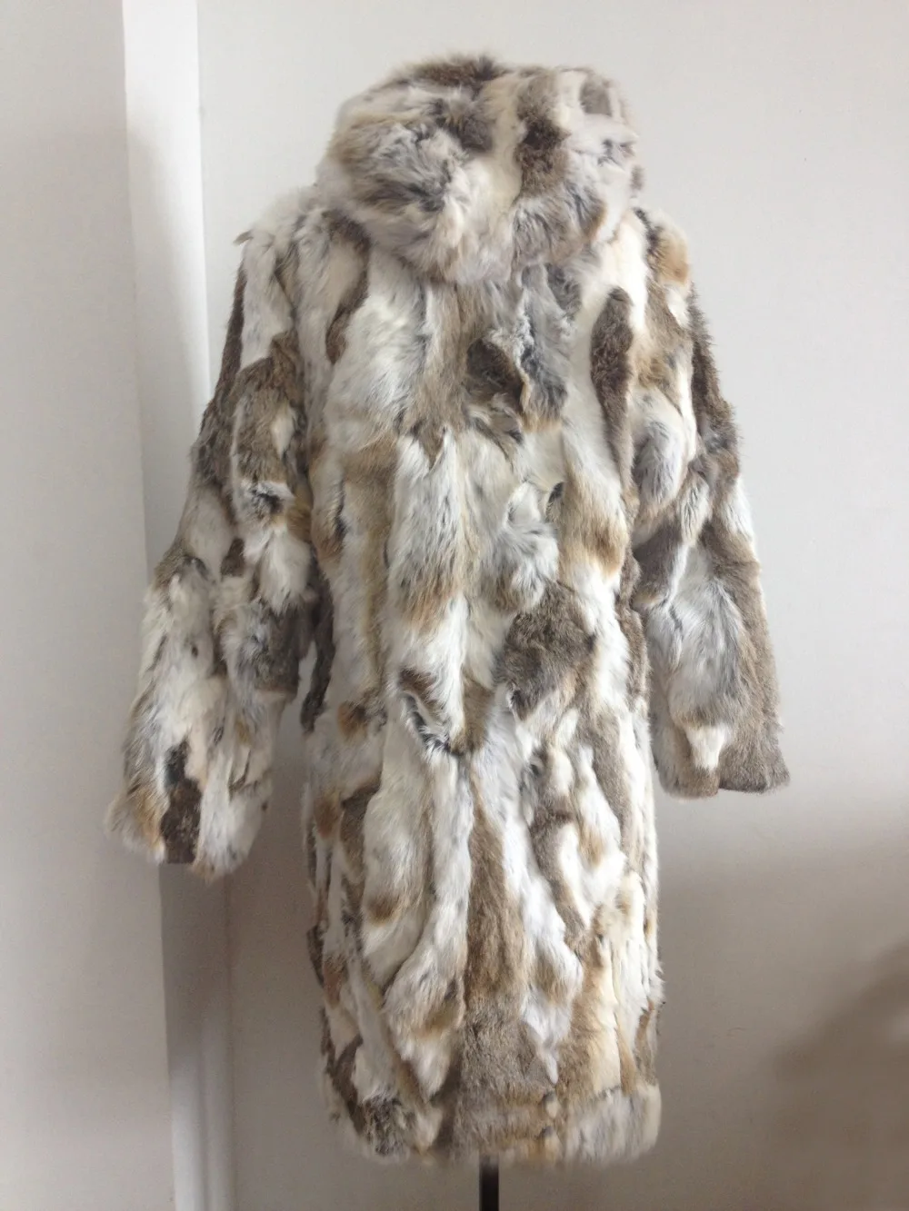 2018 Super X Long Real Rabbit Fur Long Coat for Winter Women Warm Long ...