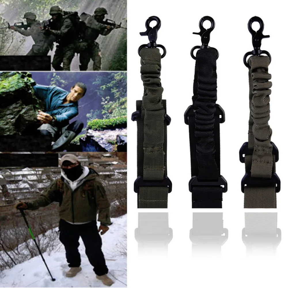 Tactical 1 Point Adjustable Bungee Rifle Gun Sling Strap System ...