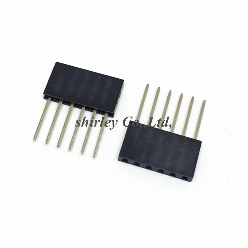 20PCS 2.54mm 1X6P 1X10P Single Row Female Long pins PC104 11mm ...