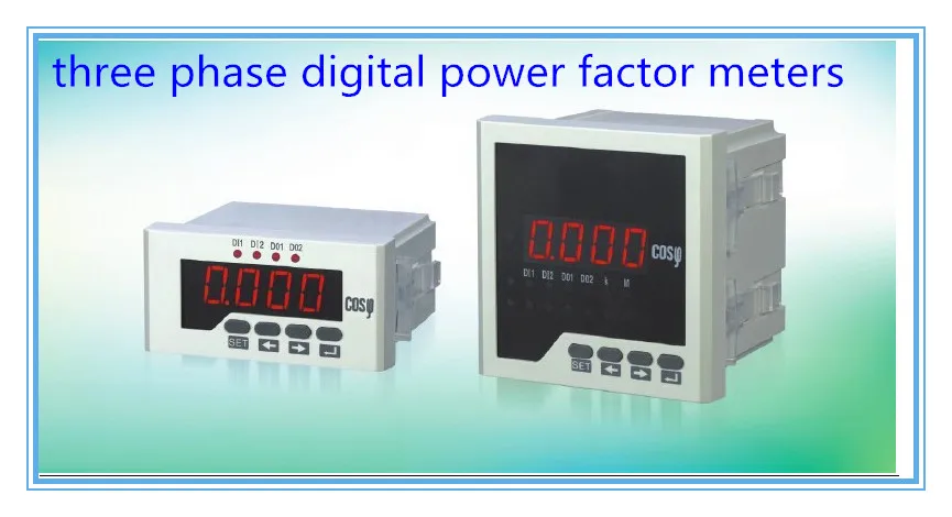 three phase COS meter LED digital power factor meters, power meters ...