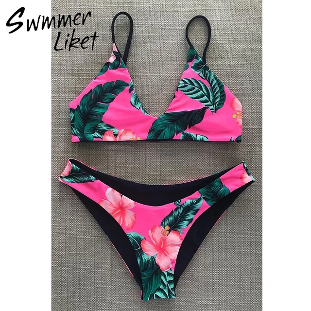 Floral Print Brazilian Bikinis 2019 Mujer Bathers Sexy High Cut