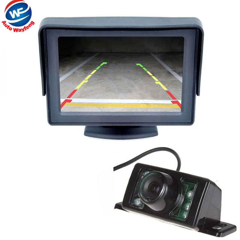 170 objektiv Winkel CMOS Wasserdichte ccd Auto Rück Parkplatz Kamera Mit 4,3 Zoll LCD TFT ...