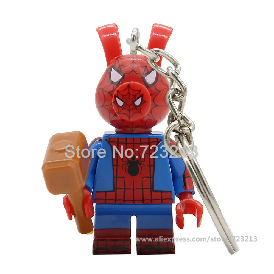 Super Hero Miles Morales Figure Keychain Spider-Ham Prowler Spiderman ...