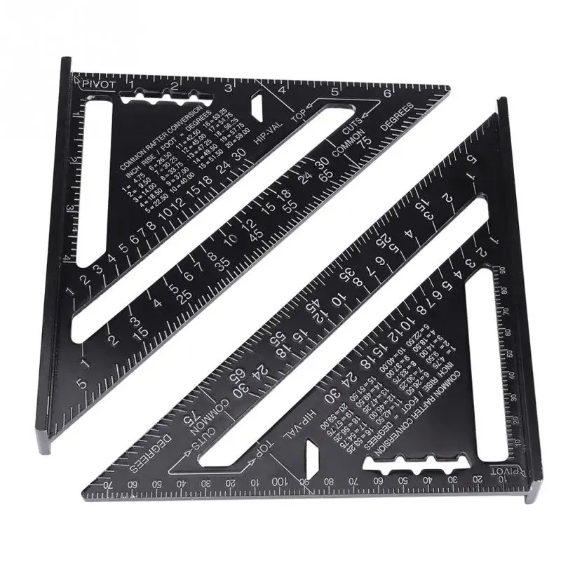 7 Inch Triangle Angle Protractor Metric Aluminum Alloy Black Oxidation ...