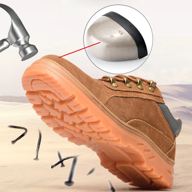 Indestructible Shoes Men Safety Shoes Steel Toe Working Shoes Puncture ...