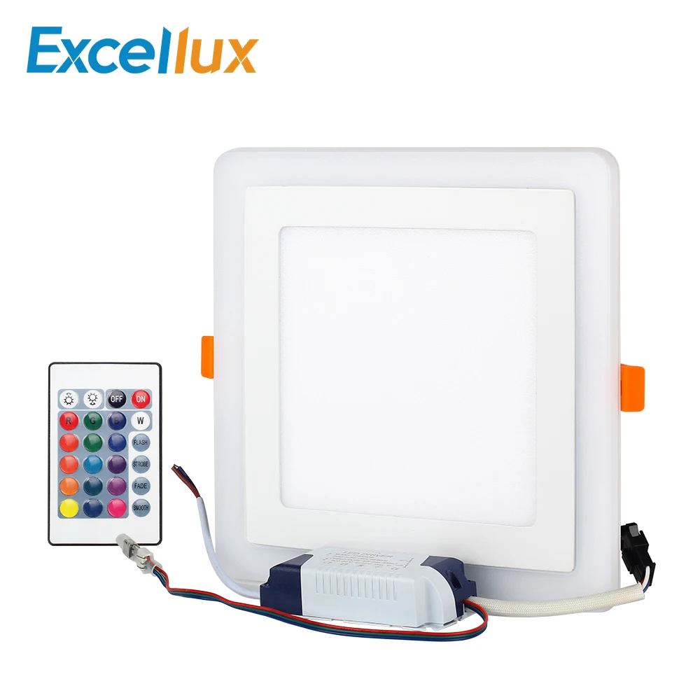1Set LED Panel Light RGB Panel +24 Key Square Concealed Dual Color 3W ...