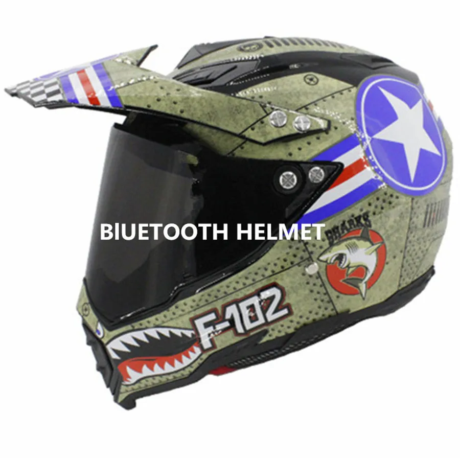 Motorcycle Bluetooth Helmets Full Face Helmet,Built-in Integrated ...