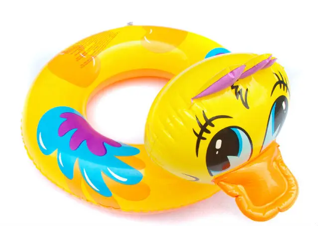 New cartoon cute duck swim ring life buoy inflatable toys for children ...