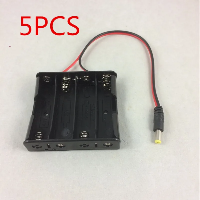 5pcs/lot 18650 Battery Case Box Holder for 4x 18650 with 5.5*2.1mm DC ...