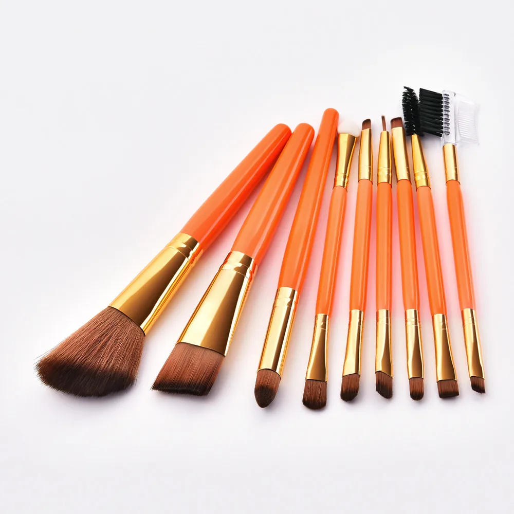 ISHOWTIENDA великолепные 9 шт. желтые Косметические кисти для макияжа ...