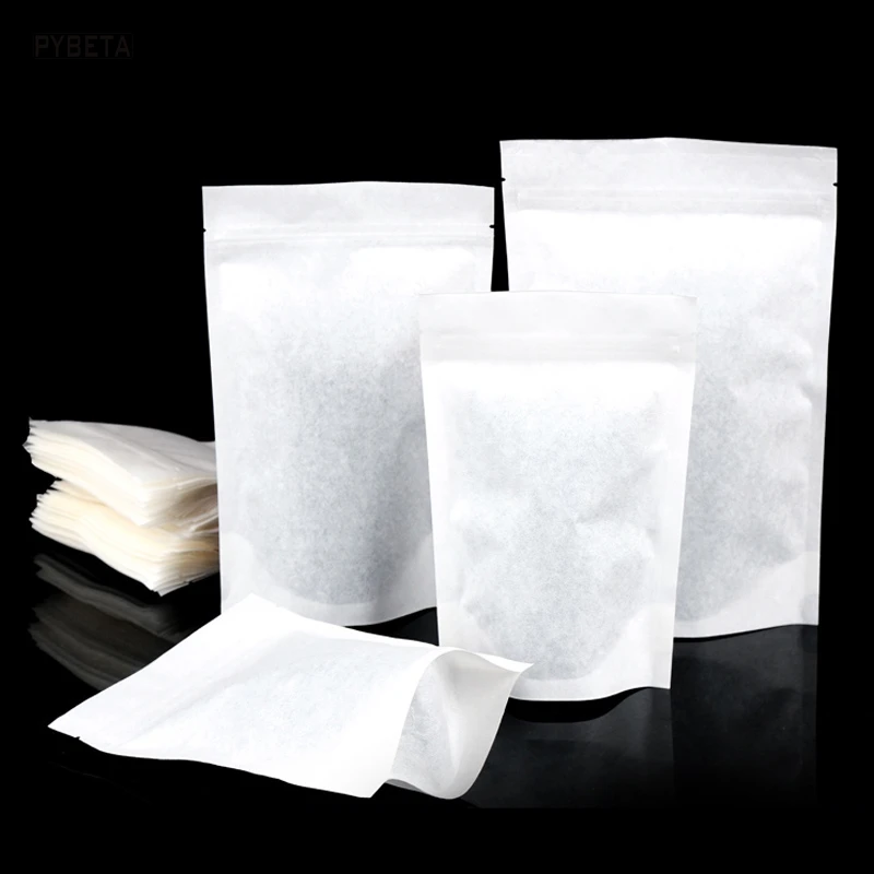 50pcs Cotton paper bag tea packaging inside bag stand up pouch Zipper ...