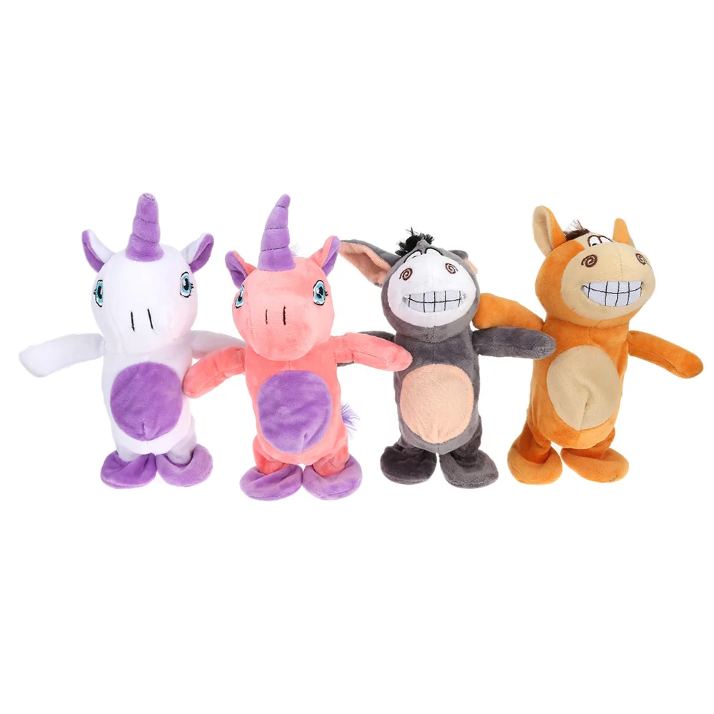 Electronic Talking Donkey Cows Plush Toy Cute Speak Music and Walk ...