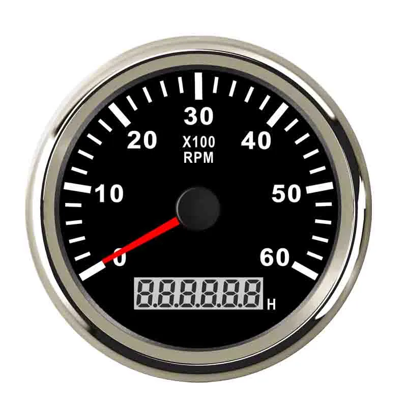 85mm Marine Boat Car Outboard Tachometer Gauge LCD Tacho Meter 6000 RPM ...