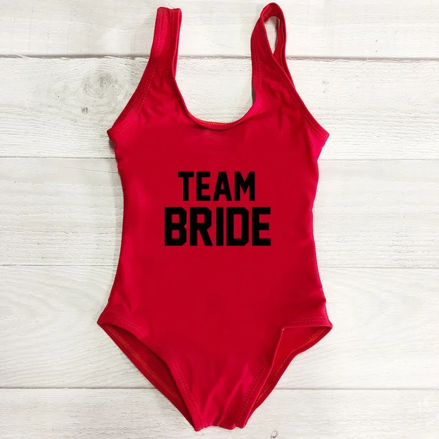 TEAM BRIDE Kids One Piece Swimsuit Girls Swimwear Child Swim Suit Black ...