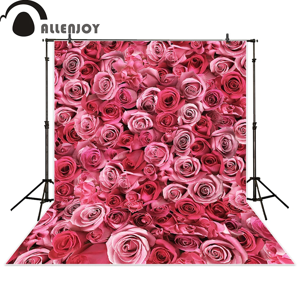 Allenjoy photo backdrops pink rose wall flower wedding Valentine's Day ...