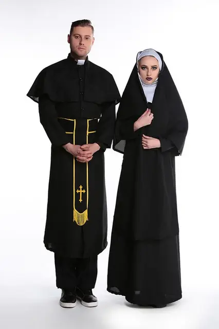 2017 Halloween Adult Priest Robe Medieval Monk Christian Missionary ...