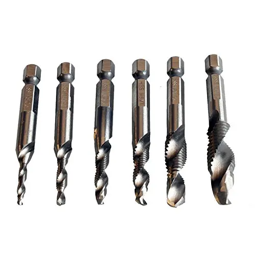 6PCS Package high speed steel spiral groove composite tap tapping hole ...