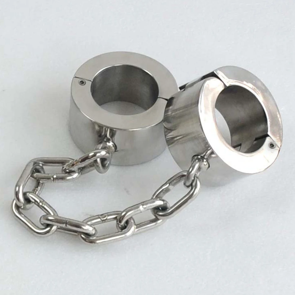 Super-thick-4cm-high-ankle-cuffs-stainless-steel-heavy-leg-irons ...