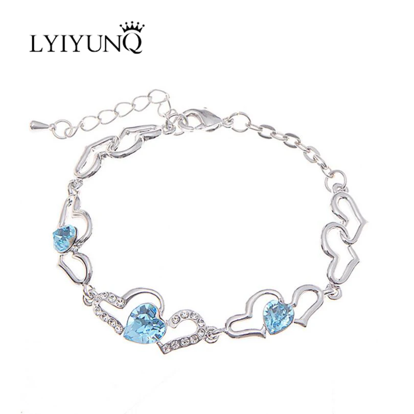 LYIYUNQ Romantic Love Heart Bracelets For Women Fahsion Brand White ...