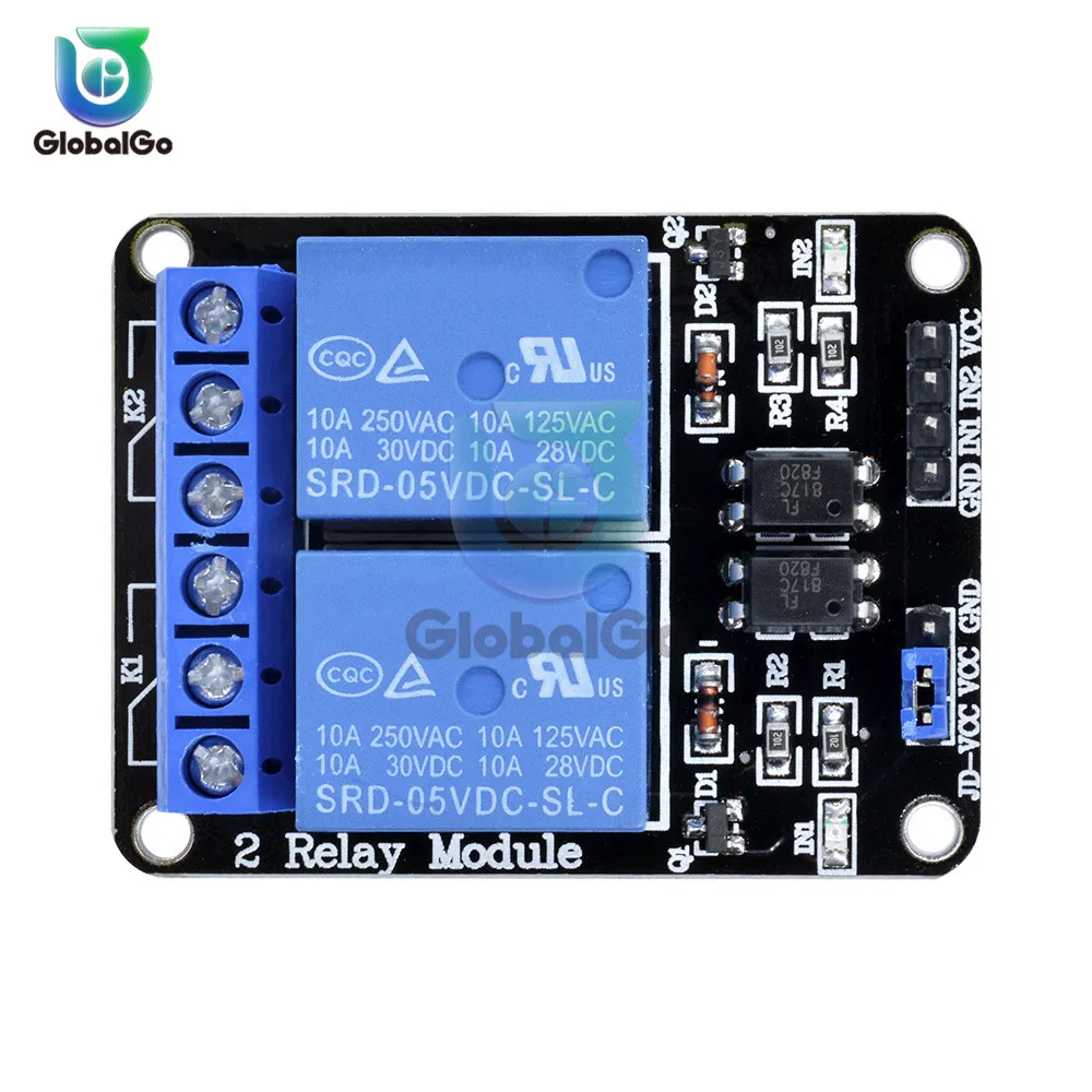 5V 2 Channel Relay Module Low Level Triggered 2 Way Relay Module with ...