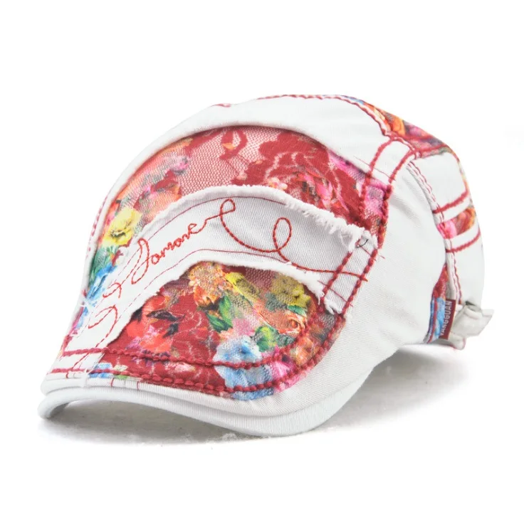 [JAMONT] модные кепки женские шапки береты шляпа с принтом весна лето ...
