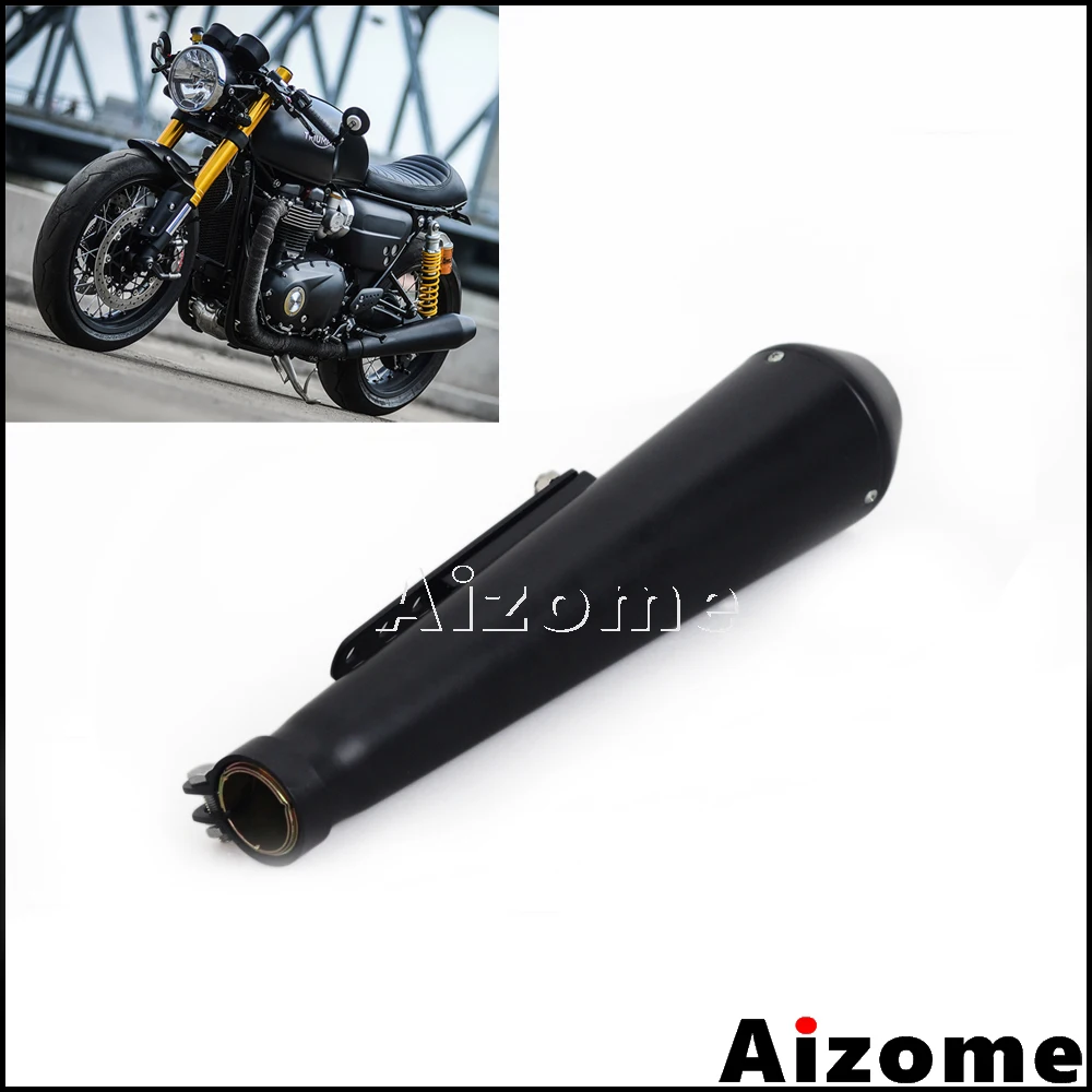 1x Motorcycle Reverse Cone Silencer Steel Muffler Exhaust Pipe For ...
