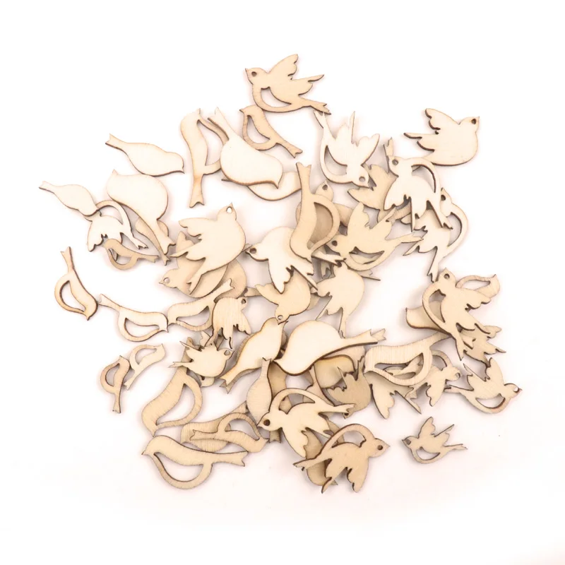 Wooden Mixed Bird Shape Garniture Handmade Crafts Slices Home ...