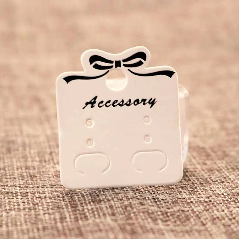 100pcs white Earring Cards Bowknot Shape Jewelry cards Paper Jewelry ...