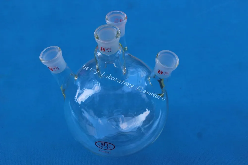 2000mL 4 neck Round bottom flask , 2L four neck, 24/29 joint,heavy wall ...