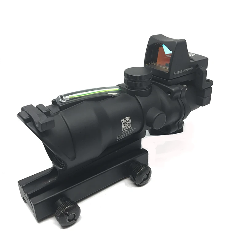 New Arrival ACOG Style 4X32 Real Red Green Fiber Source Red Illuminated ...