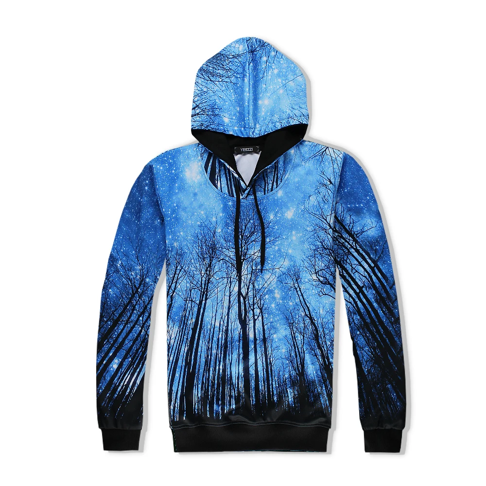 Unisex-Casual-Forest-Print-Loose-Hoodies-Mens-Sweatshirts-With-Cap ...
