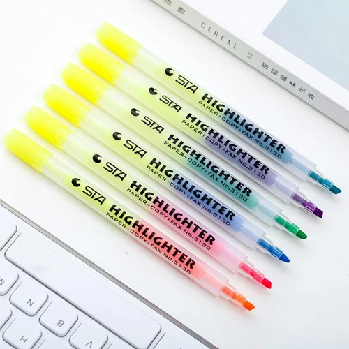 36pcs/lot Double head Highlighter pen Fluorescent colors marker pens ...