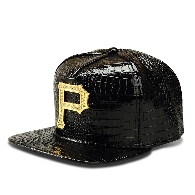 Nyuk Leather Baseball Hat Brand Cap Snapback Hats With Letter P ...
