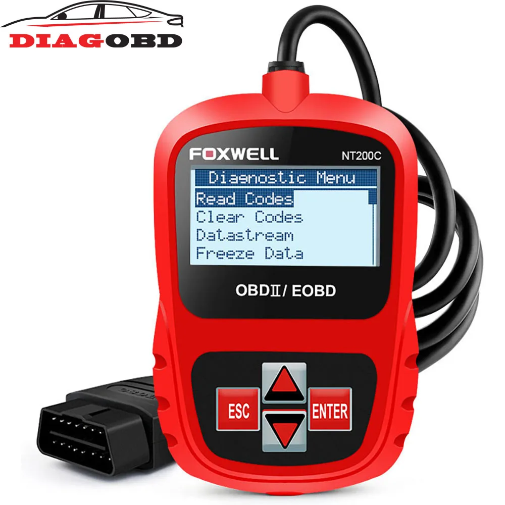 OBDII EOBD Engine Check Fault Code Reader obd 2 Scanner Automotive FOXWELL NT200C OBD2 Car Auto ...