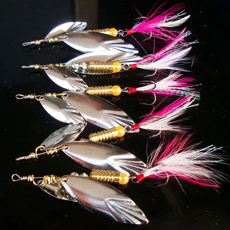 4PC Long Shot Flying Fishing Lure Peche Shine Metal Spinner Gear Bait ...