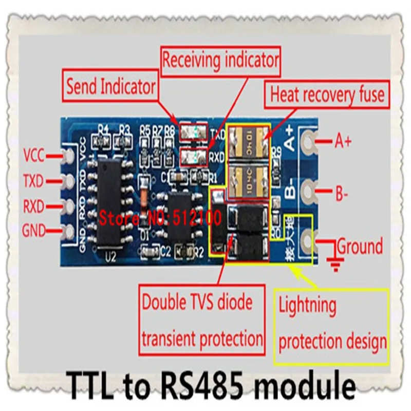 10pcs Single Chip Microcomputer ,ttl To Rs485 Module.rs485 To Uart Serial Port, Level Transfers ...