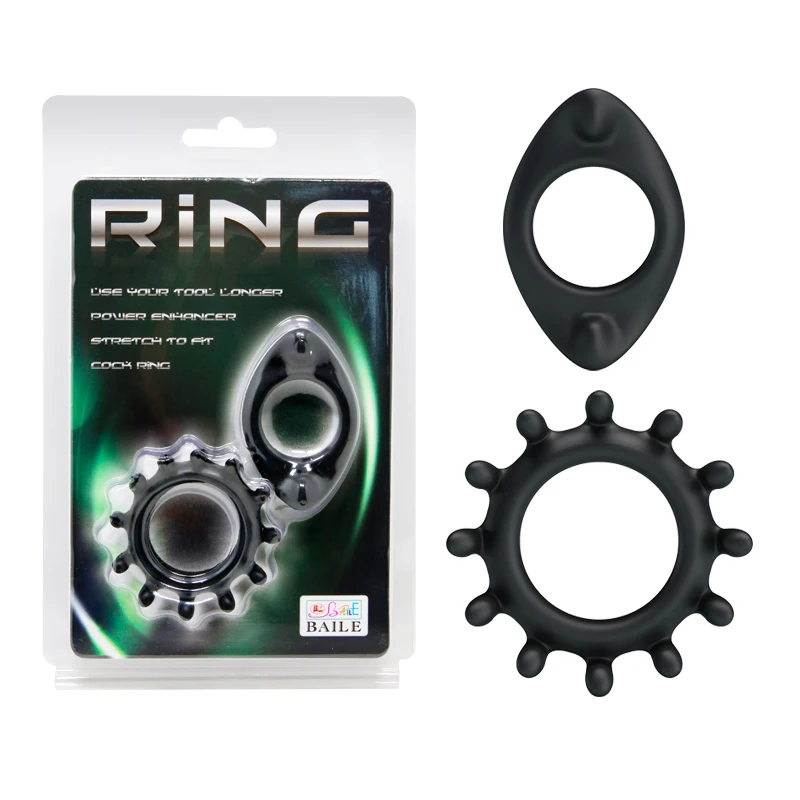 2pcs Set Silicone Cock Rings Delay Ejaculation Penis Rings Adult Sex