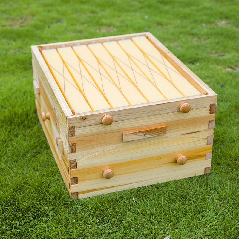 Free ship automatic wooden beehive flow hive comb 7 frames with super ...