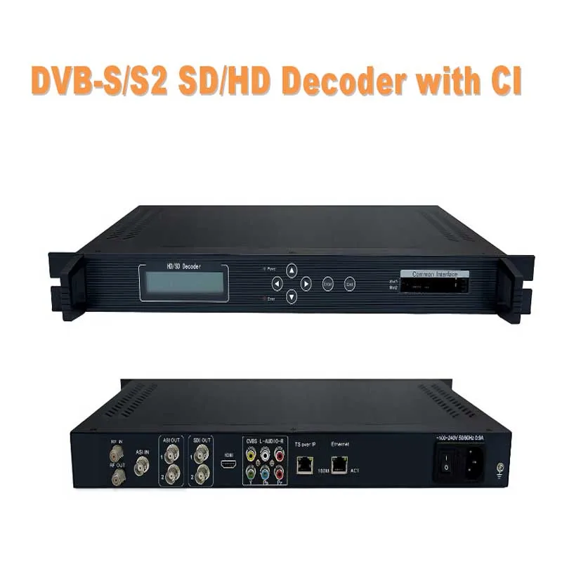 DVB S/S2 HD RTP Decoder (DVB T/T2+ASI+IP/RTP in, 2*CI, AV+HDMI+SDI ...